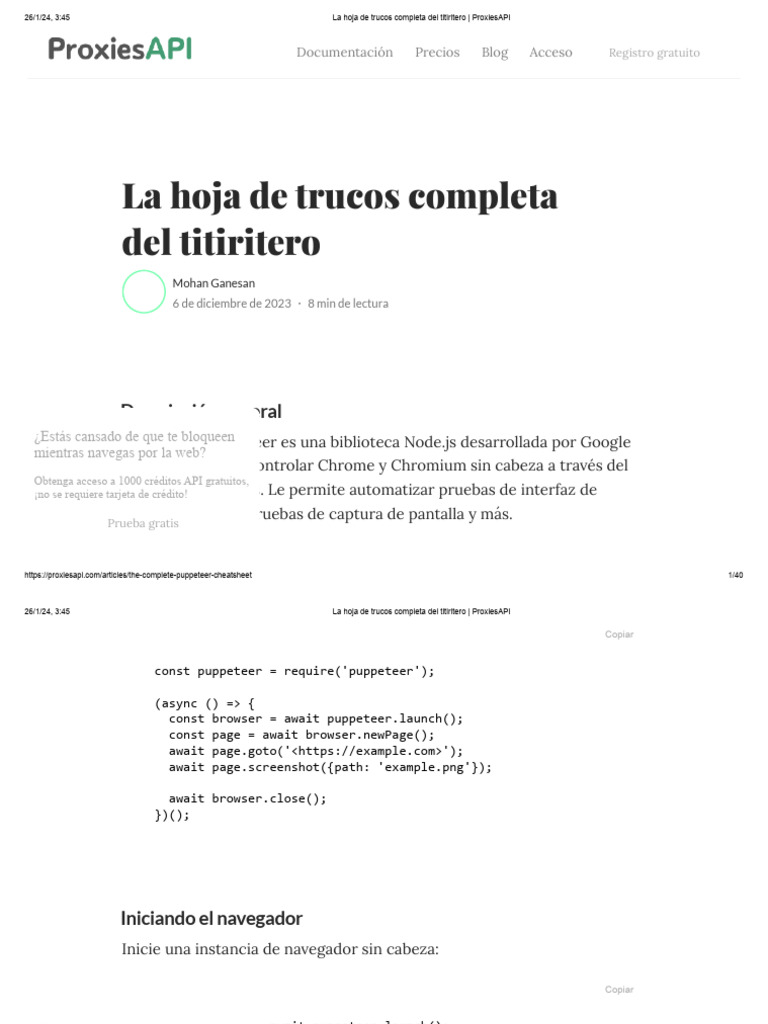 La Hoja De Trucos Completa Del Titiritero Proxiesapi Pdf Informática Red Mundial