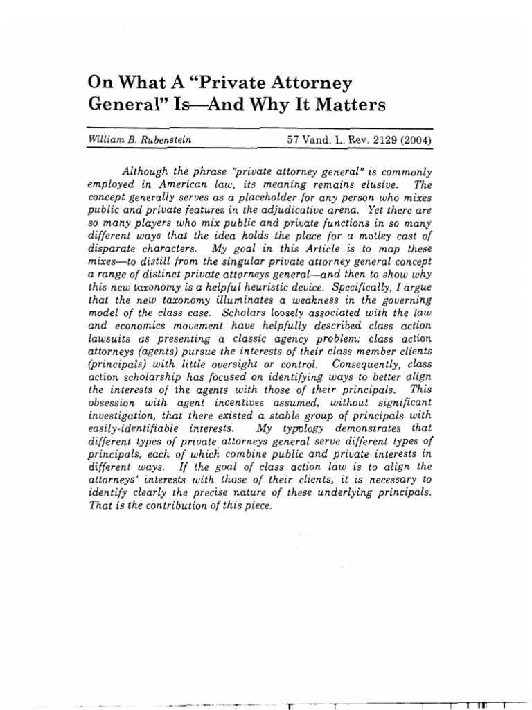 What A Private Attorney General and Why It Matters | PDF