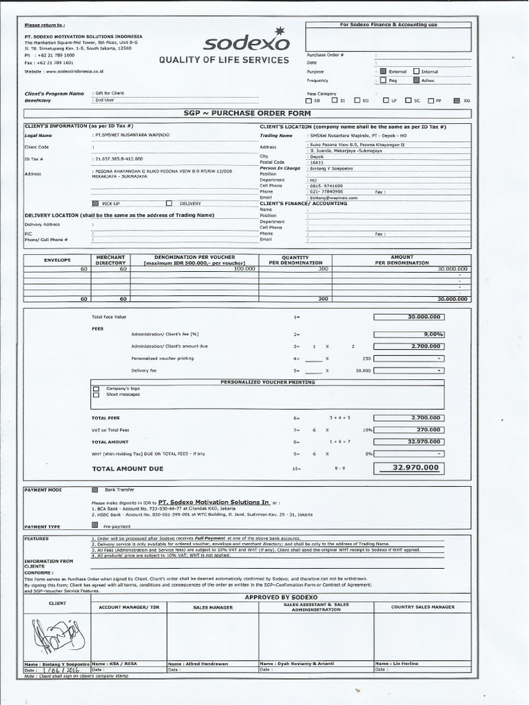 Sodexo - PO | PDF