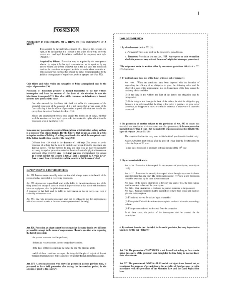 3) Possession | Download Free PDF | Possession (Law) | Property