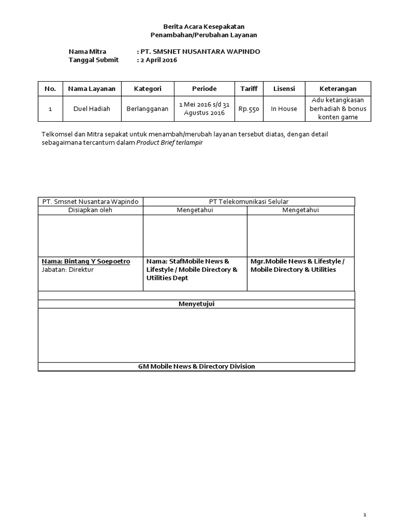 Product Brief (Contoh UAT) | PDF
