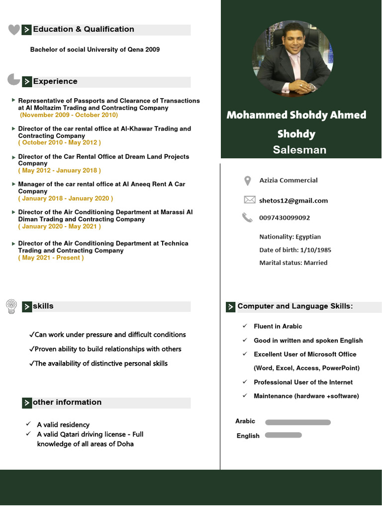 Career Overview of Mohammed Shohdy | PDF | Software | Computing