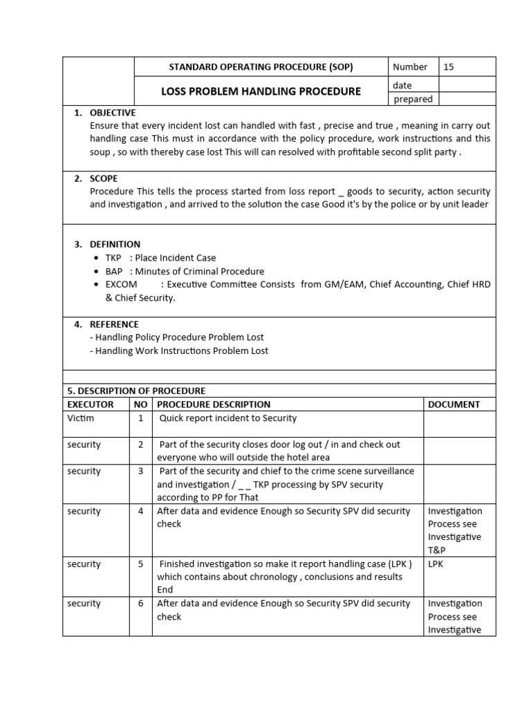 15 Sop Lost and Found | Download Free PDF | National Security ...