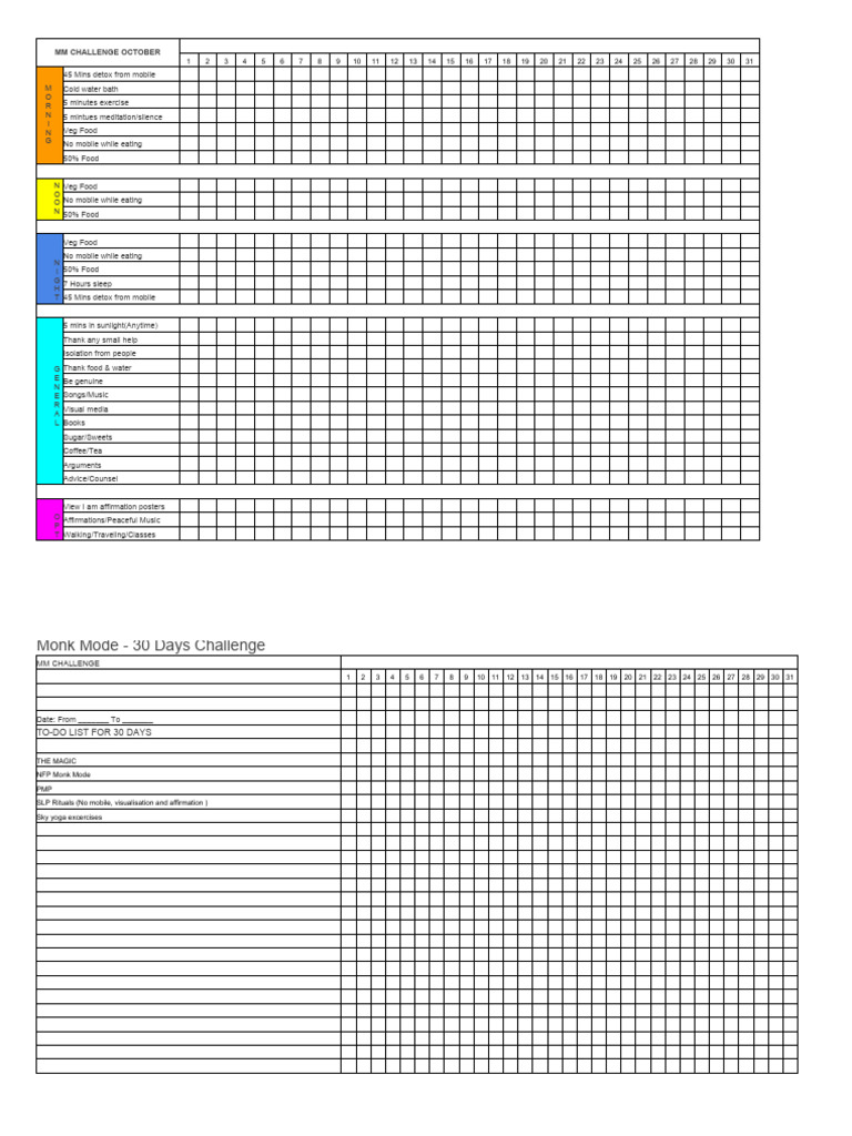 30-Day Monk Mode Challenge Guide | PDF | Wellness | Lifestyle
