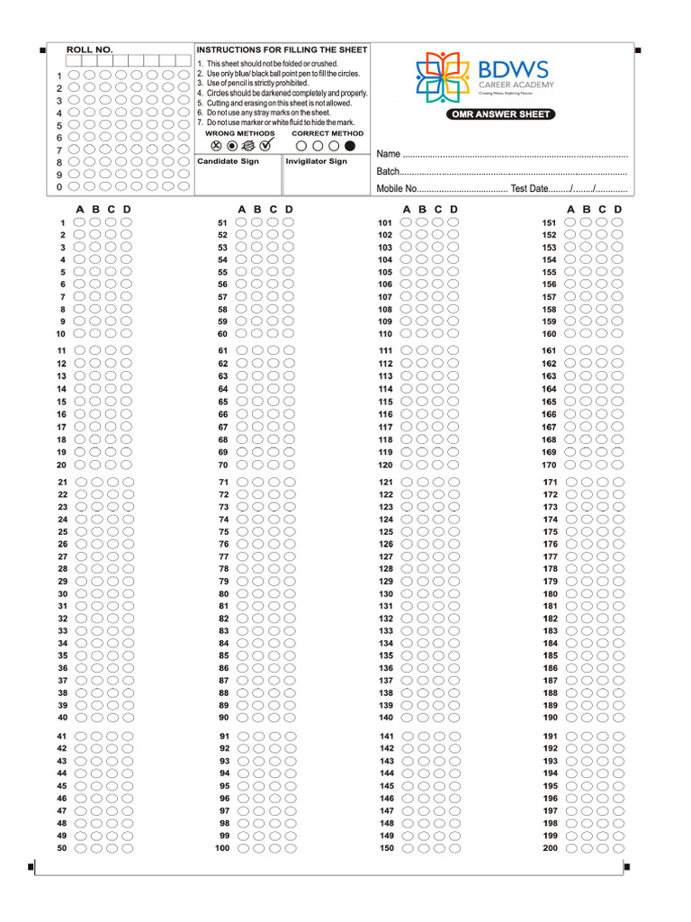 Omr 200 MCQ | PDF