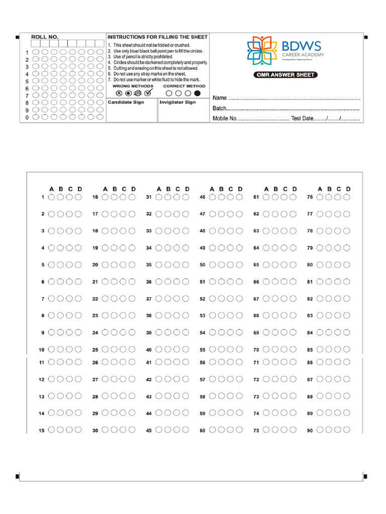Omr 90 MCQ | PDF