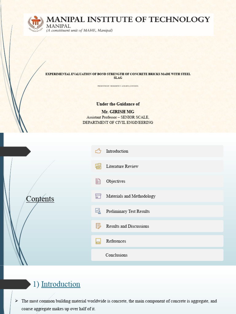 Experimental Evaluation Of Bond Strength Of Concrete Bricks Made With Steel Slag Download Free