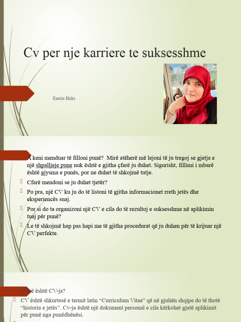 CV Per Nje Karriere Te Suksesshme | PDF