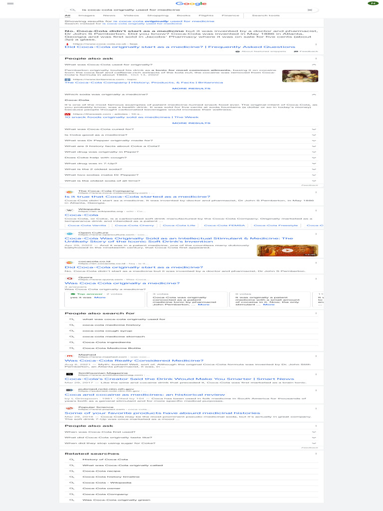 Coca-Cola's Medicinal Origins Explained | PDF | Coca Cola | The Coca ...