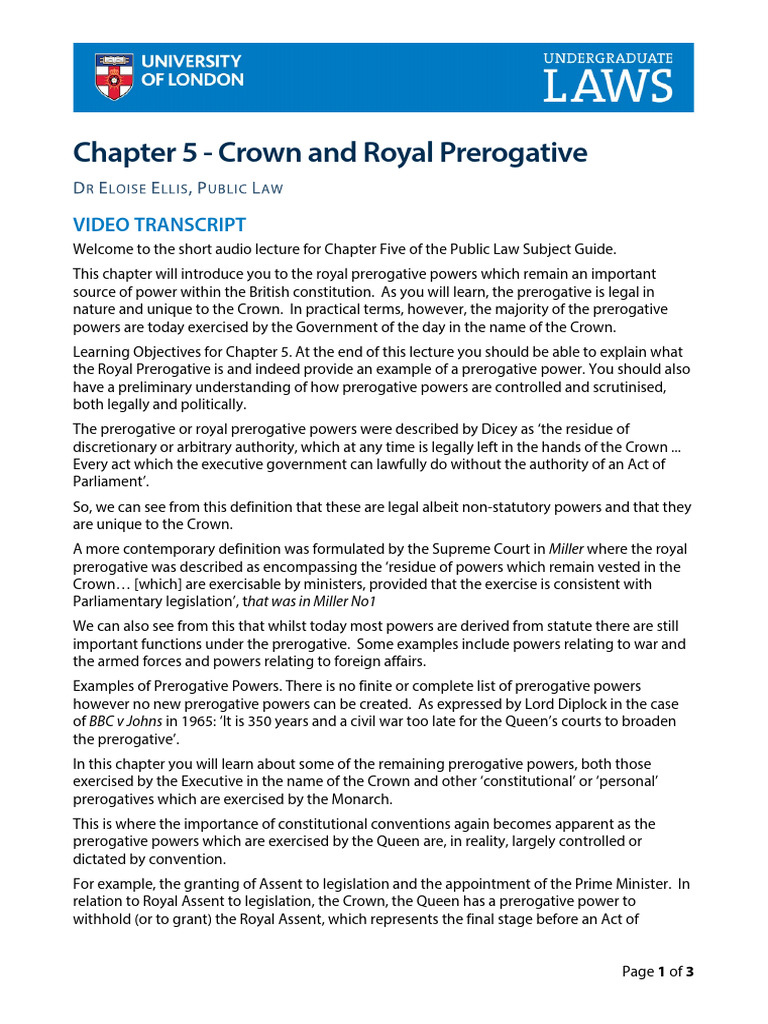 Chapter 5 - Transcript-2 | PDF | Royal Assent | Parliament Of The ...