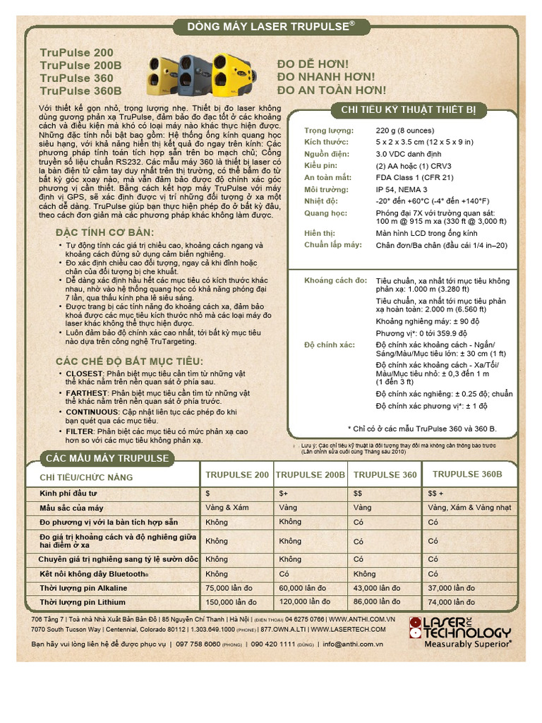 TruPulseLaserSeries HW VIE | PDF