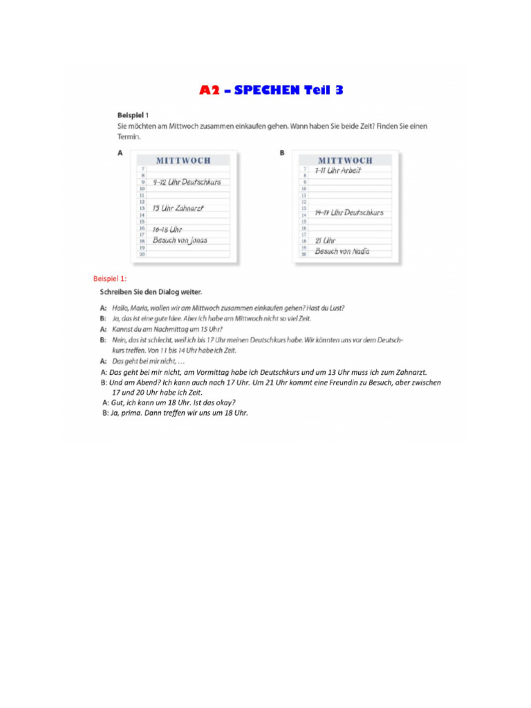 Sprechen Teil 3 | PDF