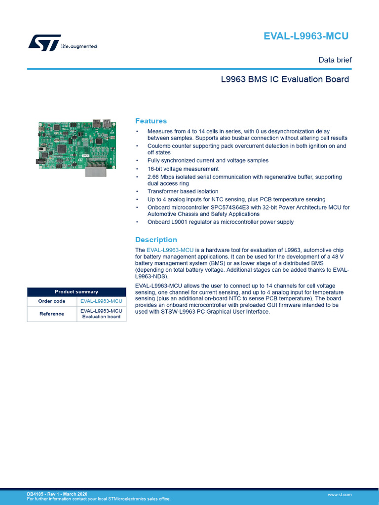 Eval l9963 Mcu | Download Free PDF | Microcontroller | Office Equipment
