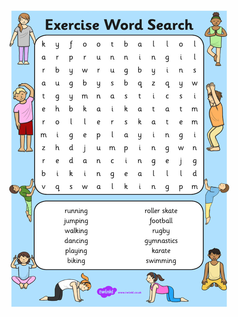Exercise Word Search | PDF