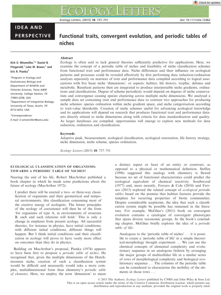 Ecology Letters - 2015 - Winemiller - Functional Traits Convergent ...