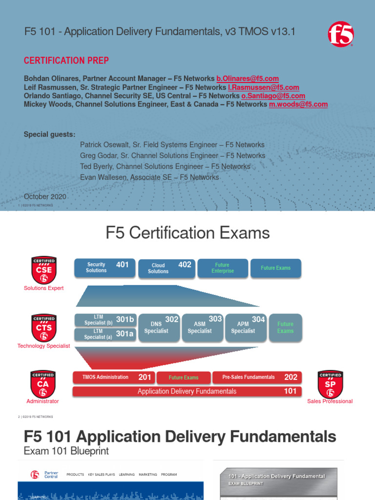 Oct Training F5 101 V5a - Certification Prep - Tmos v13.1 | PDF | Computer Network | Port ...