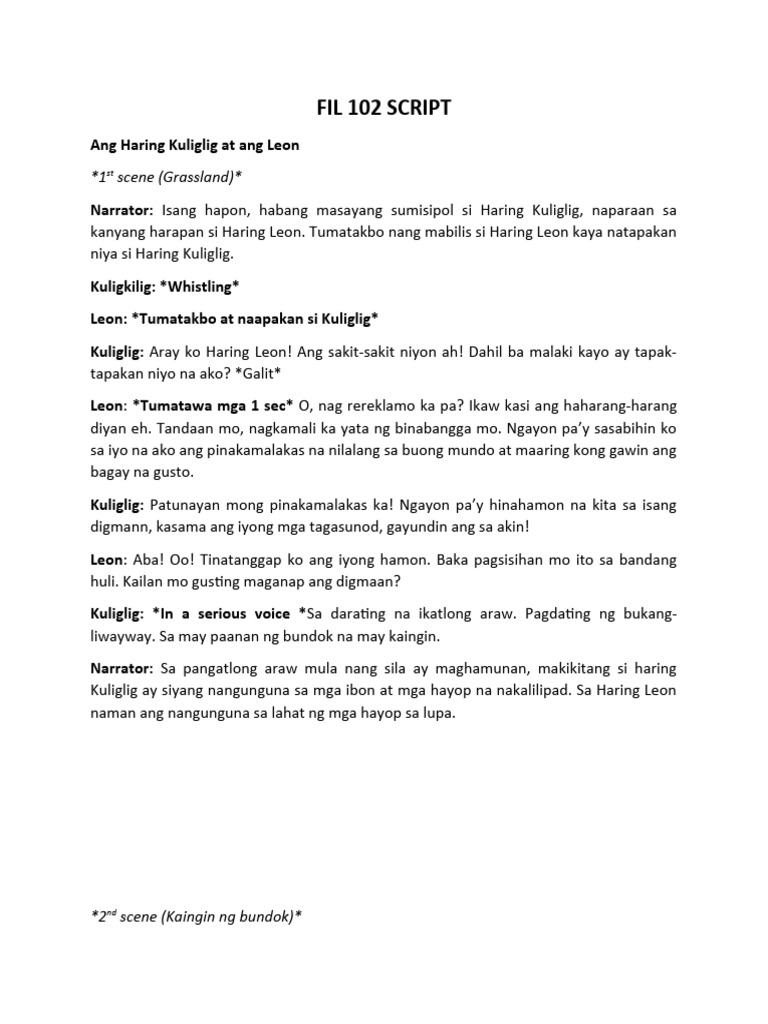 Fil 102 Script | PDF