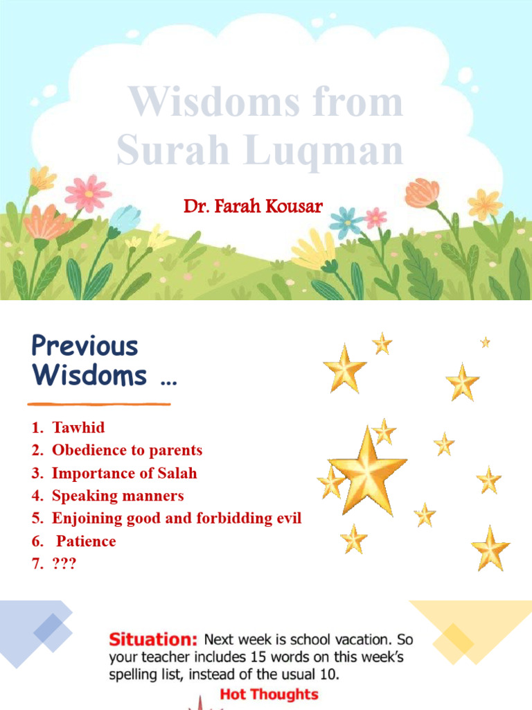 Wisdom Seekers Lesson 7 | PDF | Self-Improvement