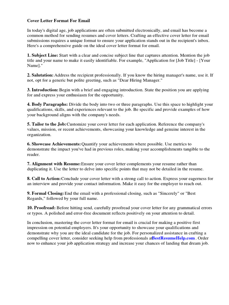 Email Cover Letter Format Guide | PDF | Résumé | Recruitment