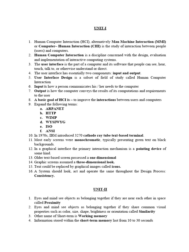 HCI Objective QuestionBank Mid1 | PDF | Human–Computer Interaction | Information