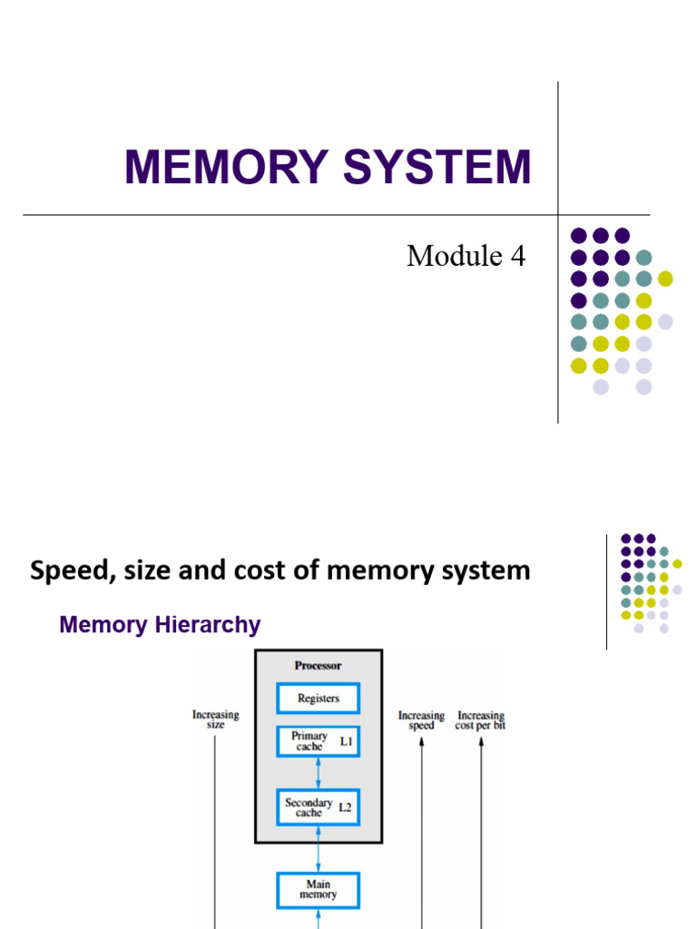 MODULE 4 Memory System | PDF | Cpu Cache | Cache (Computing)