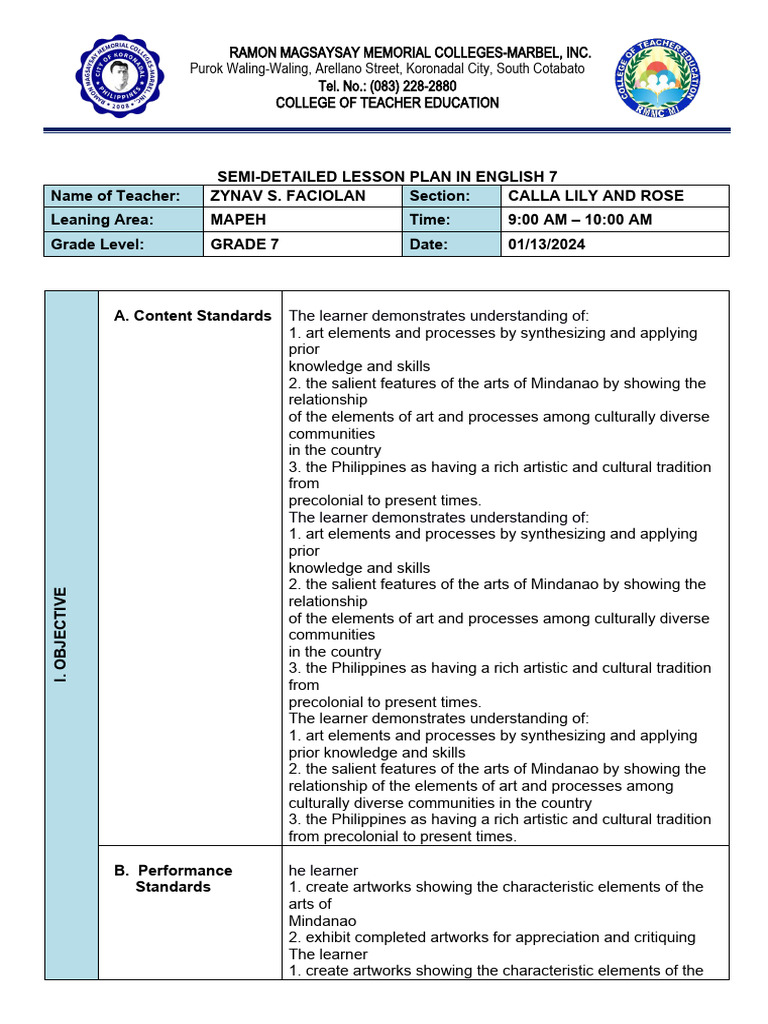 Lesson Plan 1 Final | PDF | Jewellery | Necklace Lesson Plan 1 Final | PDF | Jewellery | Necklace