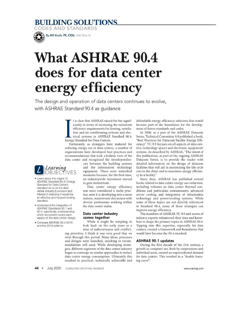 ASHRAE 90 4 and Energy Use From CSE Site | PDF