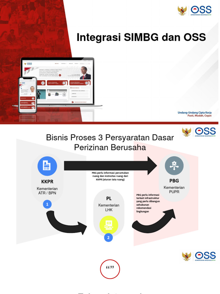 Integrasi OSS-SIMBG untuk Perizinan | PDF