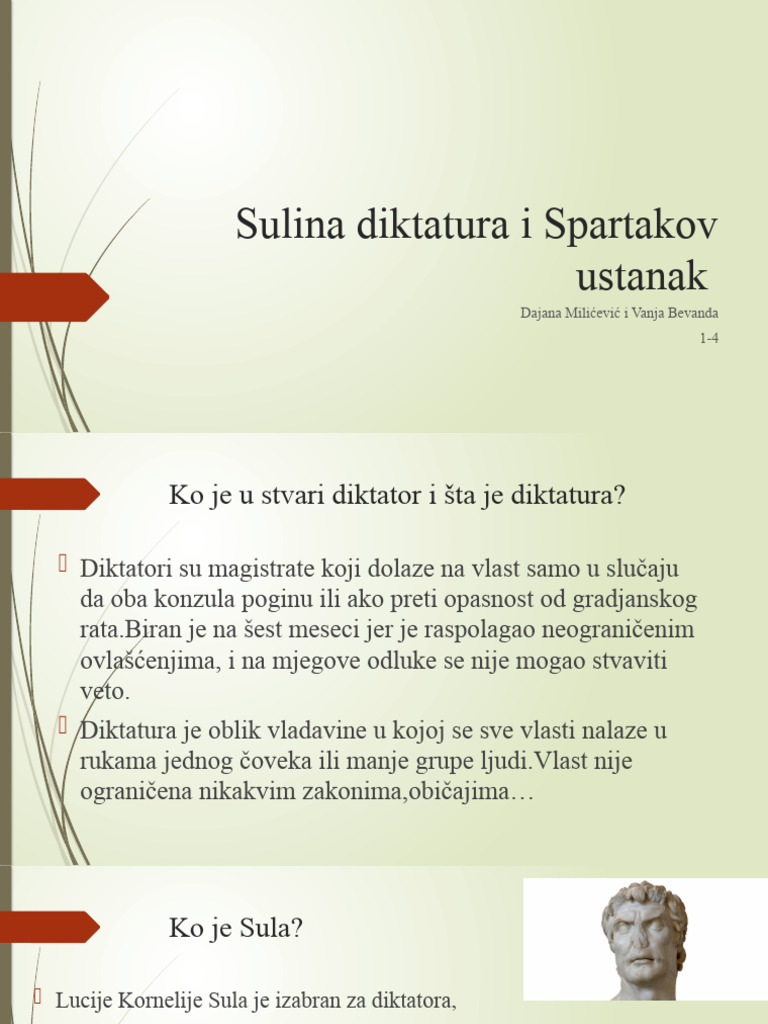 Sulina Diktatura I Spartakov Ustanak | PDF