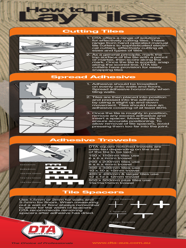 1048 DTA HowToTile Flyer | Download Free PDF | Tile | Building Engineering