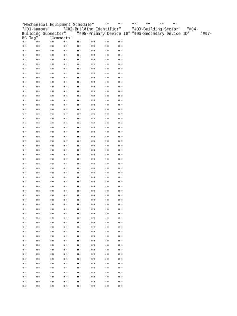 Mechanical Equipment Schedule | PDF
