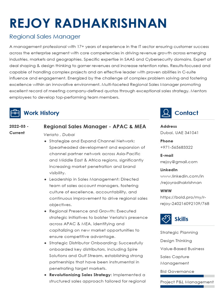 REJOY RADHAKRISHNAN Resume 4 | PDF | Sales | Computer Security