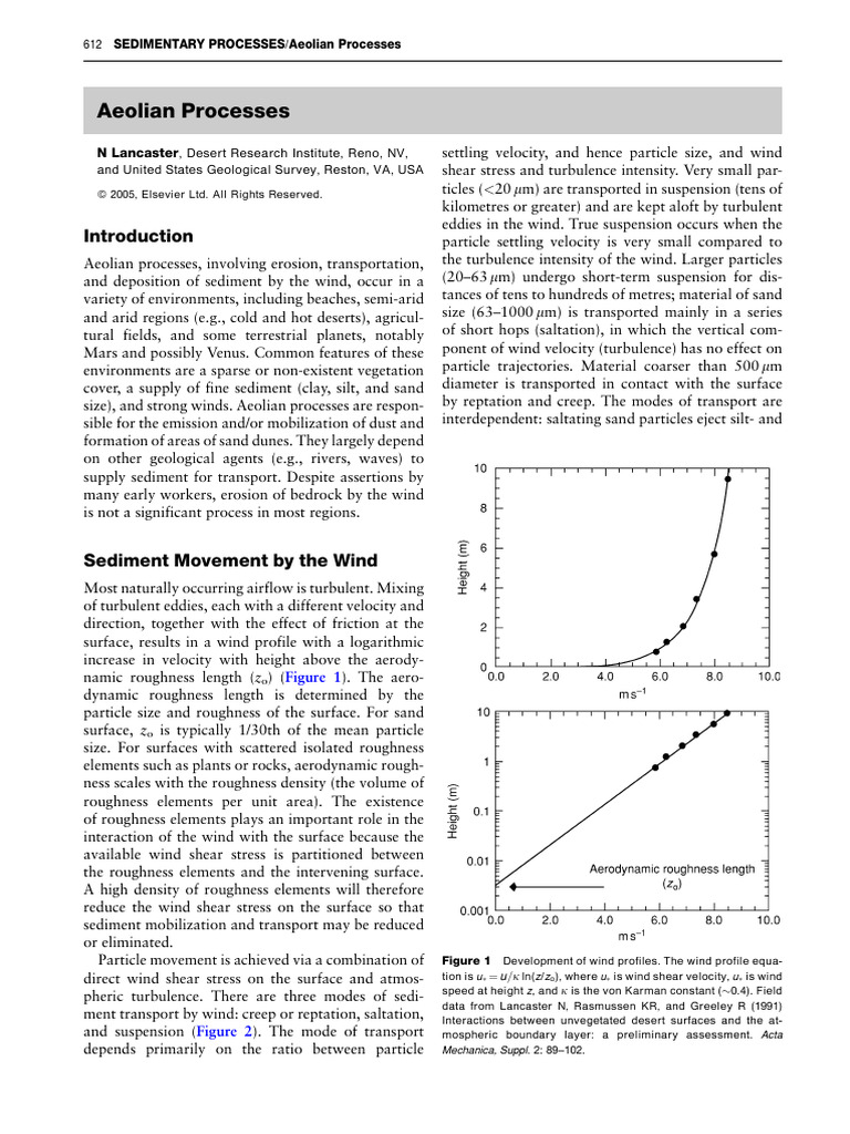 Aeolian Processes | Download Free PDF | Dune | Sediment