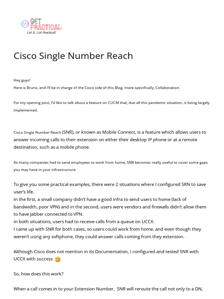 Cisco Number ANALY - Get Practical | PDF | Voicemail | Computer Engineering