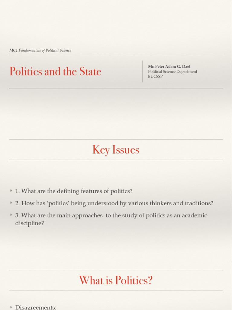 Politics and The State | PDF | State (Polity) | Resource