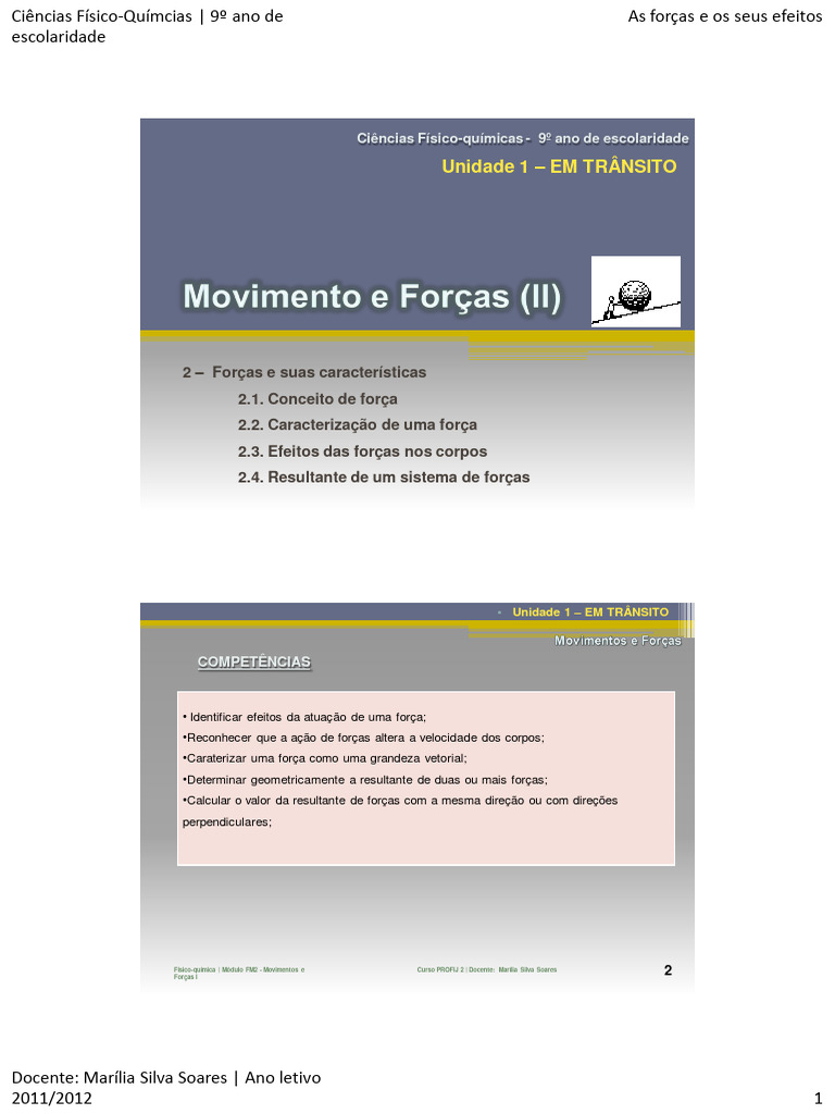 Características e Efeitos das Forças | PDF | Força | Magnetismo
