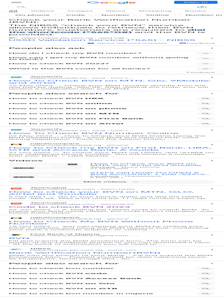 How To Check BVN - Google Search | PDF