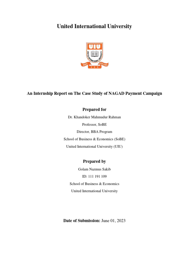 Internship Report - G.nazmus Sakib | PDF | Financial Inclusion | Banks