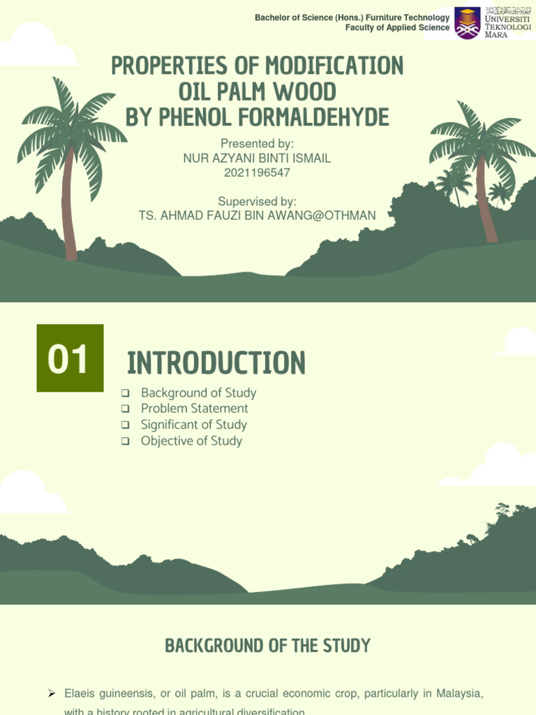 Final Year Project - Properties of Modification Oil Palm Wood by Phenol Formaldehyde | PDF ...