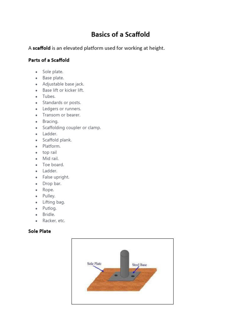Scaffold Basics and Component Sizes | PDF | Scaffolding | Manufactured ...