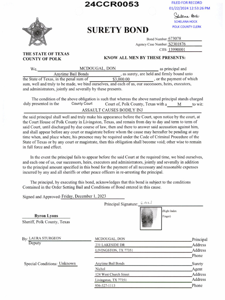 Texas Bail Bond for Assault Charge | PDF | Bail | Surety