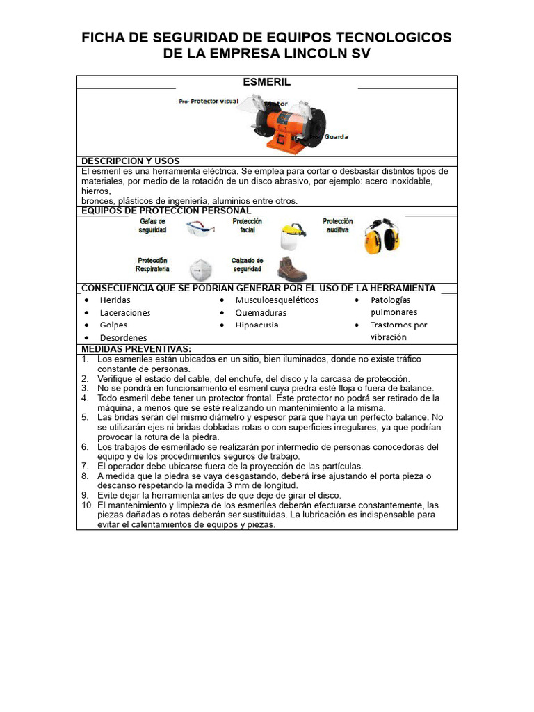 Ficha-Tecnica de Equipos | Descargar gratis PDF | Perforar | Soldadura