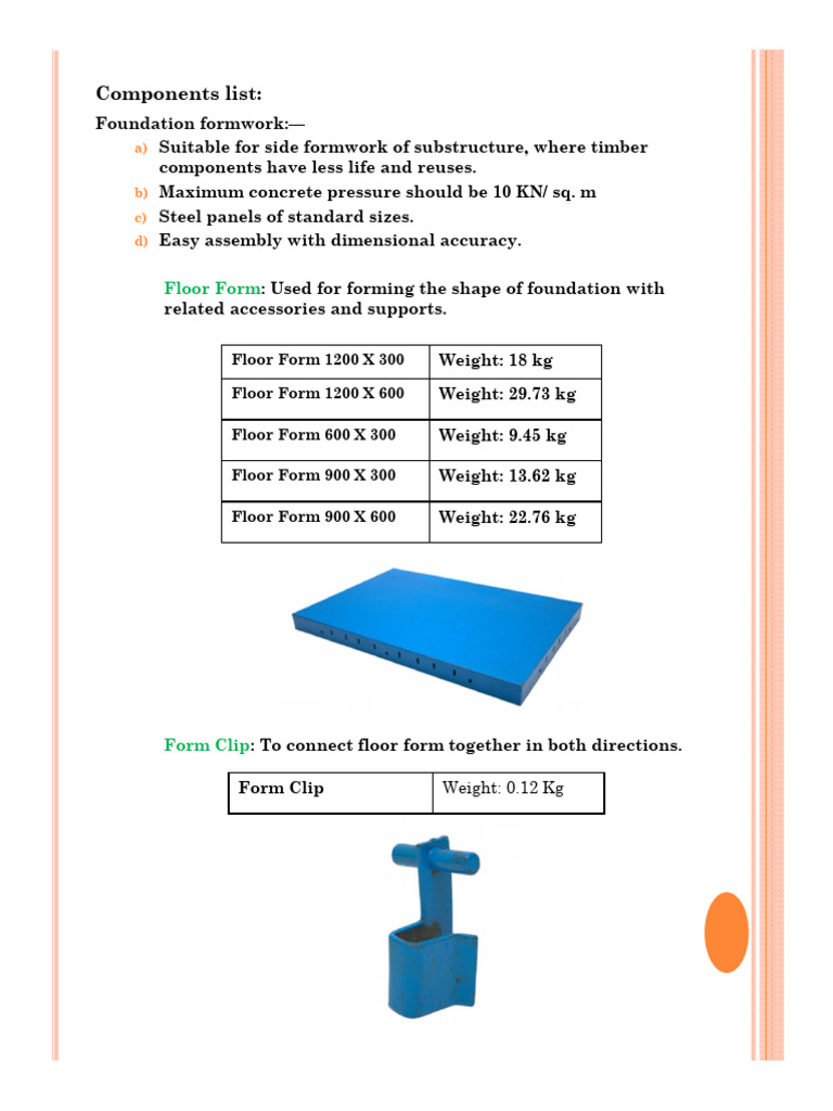 FORMWORK Components | PDF | Scaffolding | Stairs