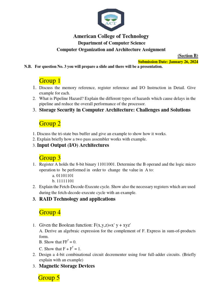 Comp 321 Group Assignment 01 | PDF