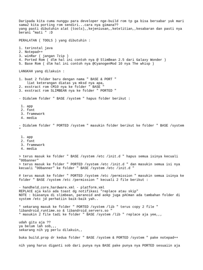 Panduan Porting ROM Android Sendiri | PDF | Komputer