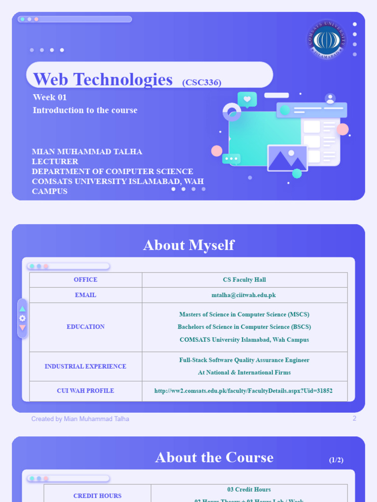 Web Technologies Week 01 (INTRO) | PDF | World Wide Web | Internet & Web