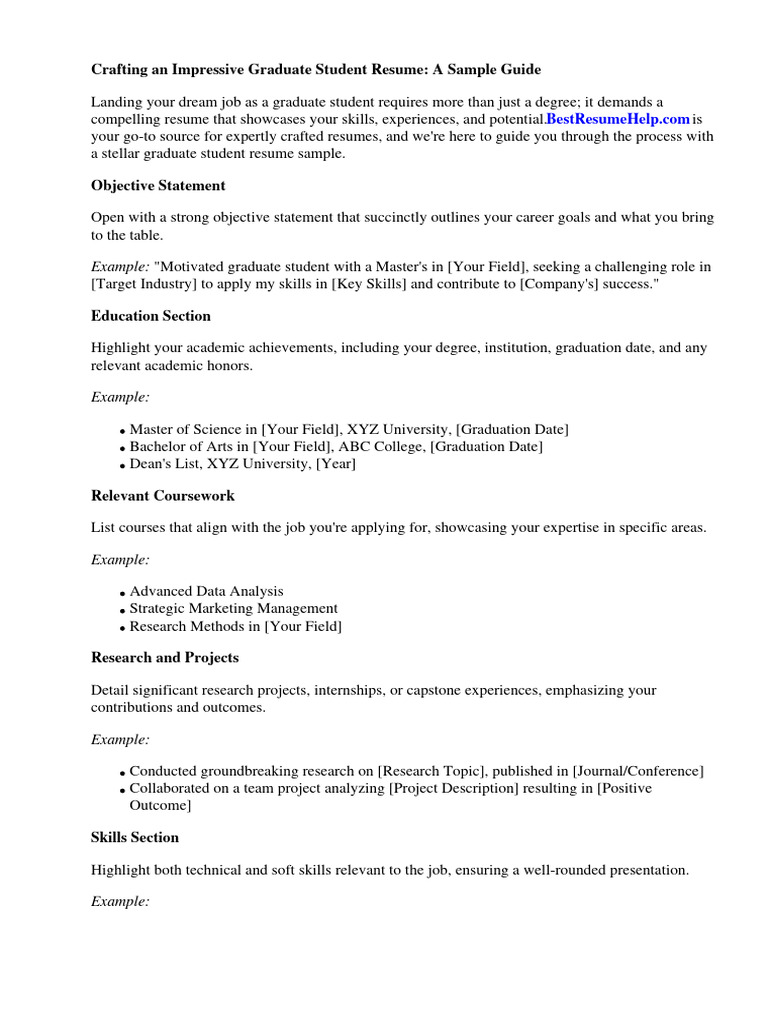 Graduate Student Resume Sample | PDF | Résumé