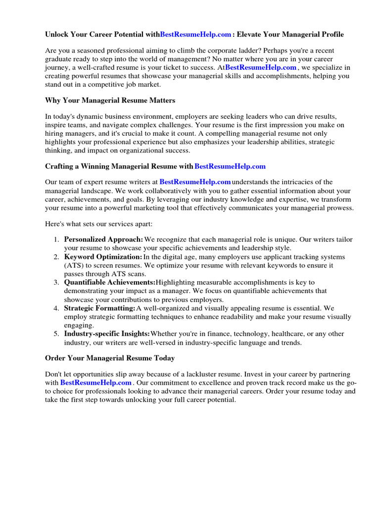 Manager Responsibilities Resume | PDF | Résumé | Employment