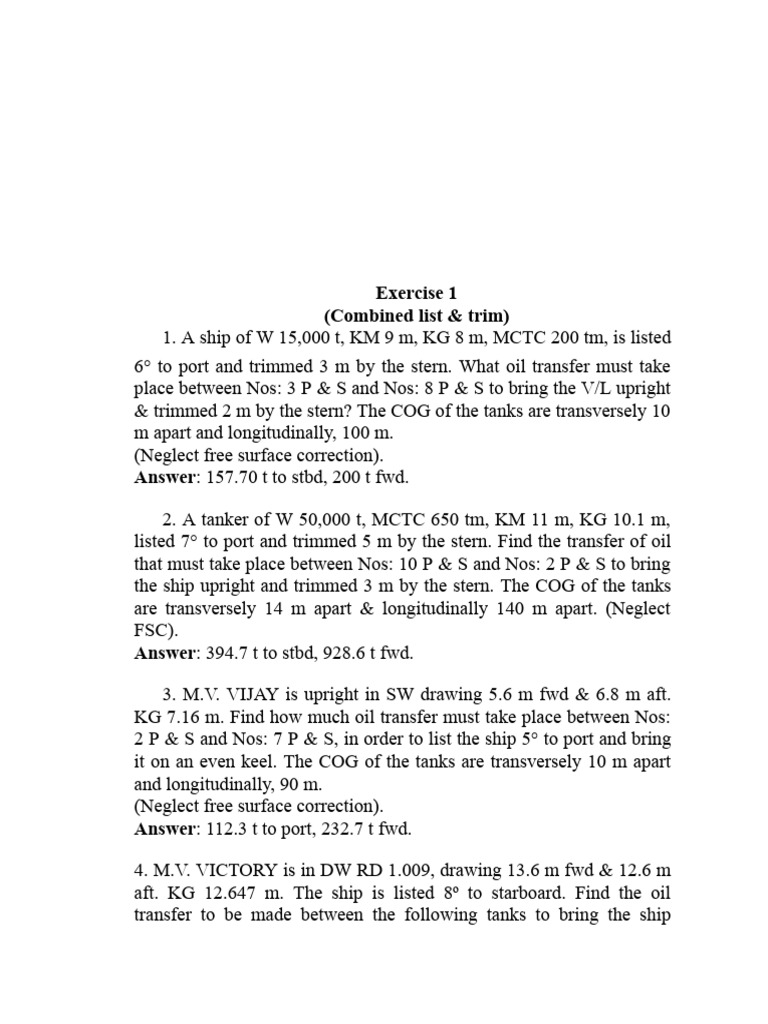 Exercise 1 Combi List & Trim | PDF