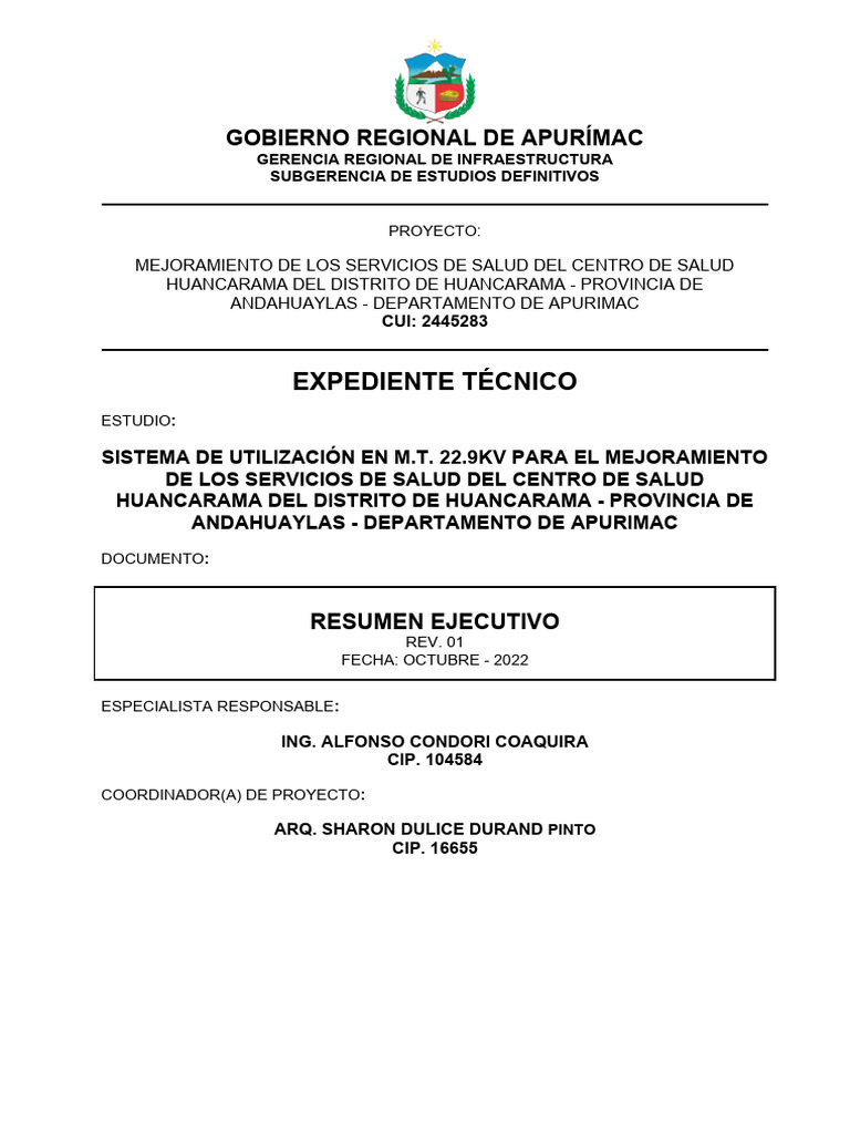 Cap-00-02-Resumen Ejecutivo CS H | PDF | Cobre | Ingenieria Eléctrica